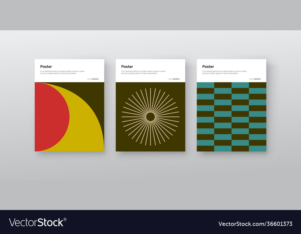 Bauhaus design poster mockup collection Royalty Free Vector