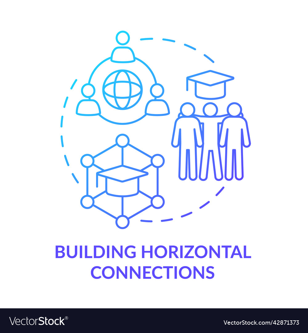 Building horizontal connections blue gradient Vector Image