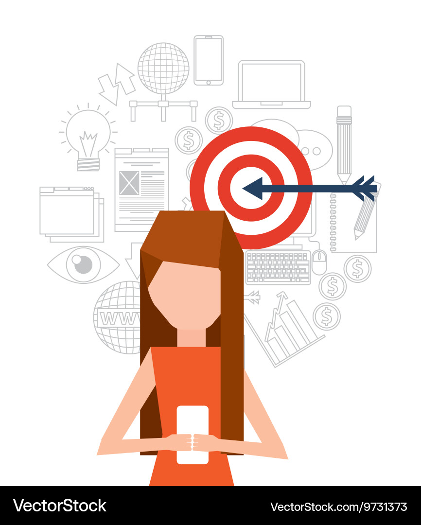 Cartoon and mobile icon blog concept Royalty Free Vector