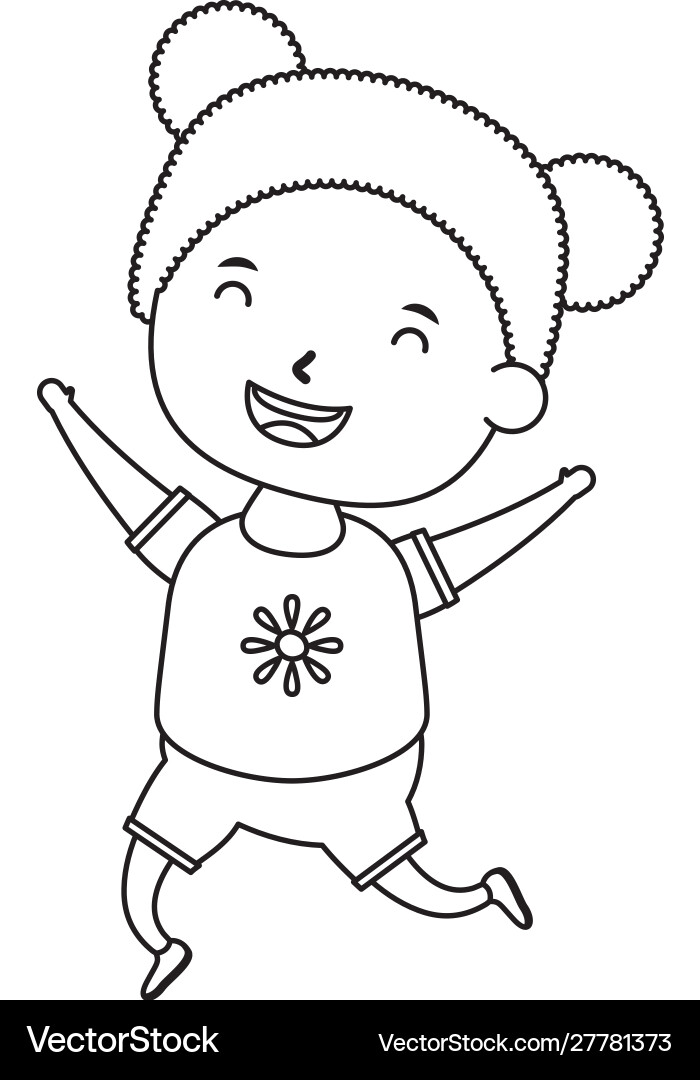 Cute little girl comic character Royalty Free Vector Image