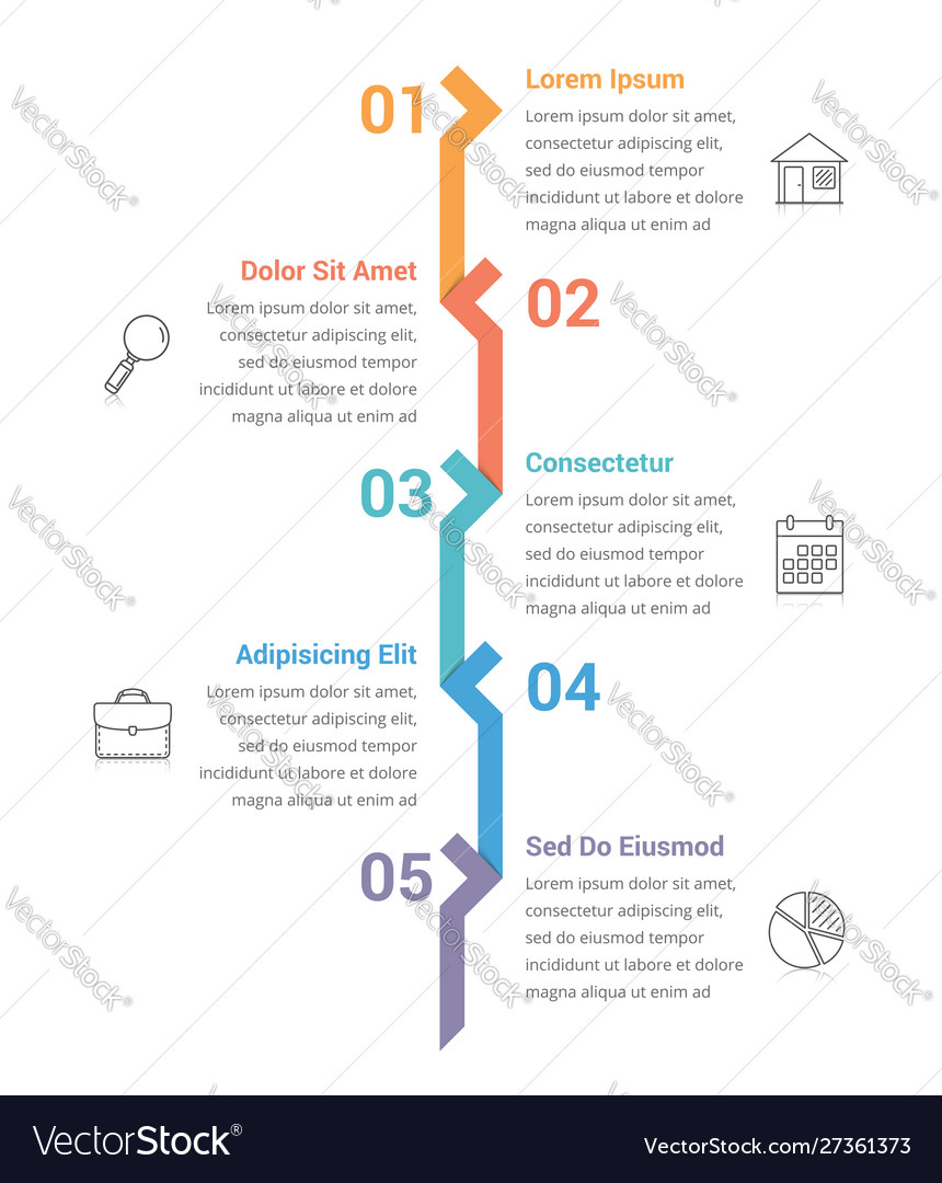 Five steps infographics Royalty Free Vector Image