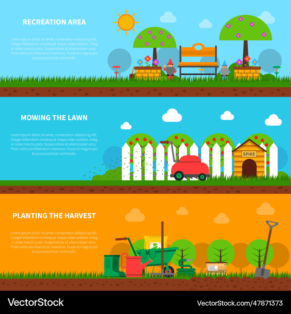 Gardening banner set banner set Royalty Free Vector Image
