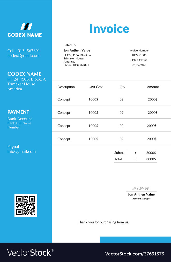 Invoice Royalty Free Vector Image - VectorStock