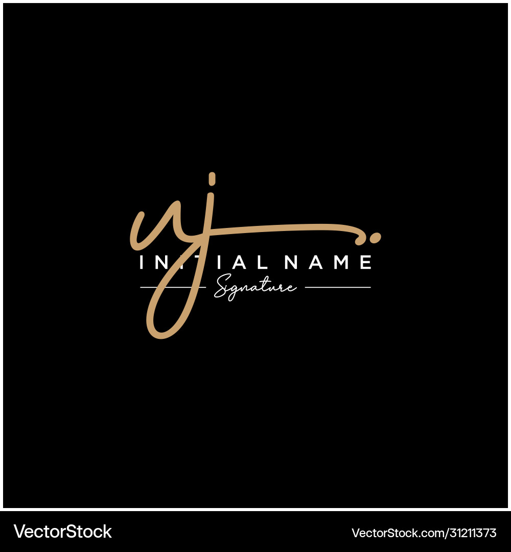 Letter uj signature logo template Royalty Free Vector Image
