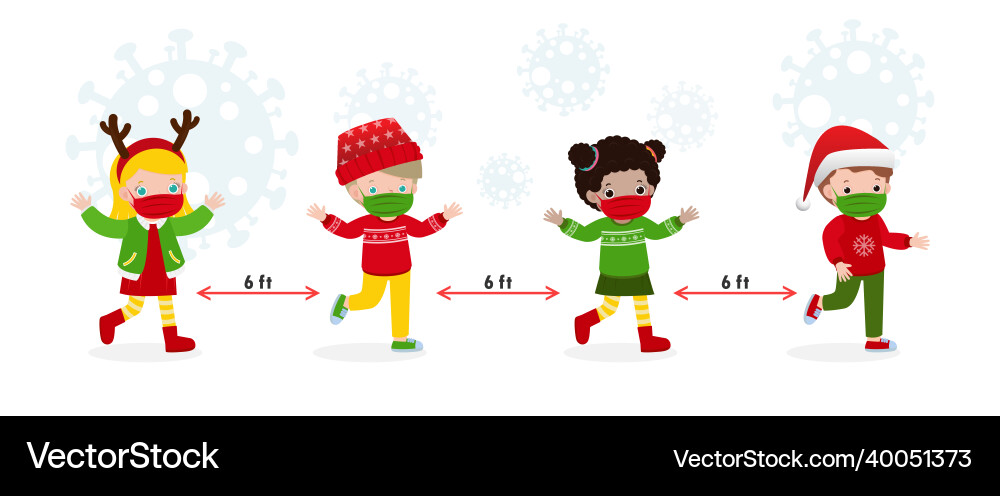 Merry christmas for social distancing Royalty Free Vector