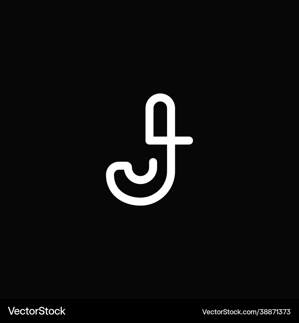 Minimalist letter j outline or monogram white Vector Image