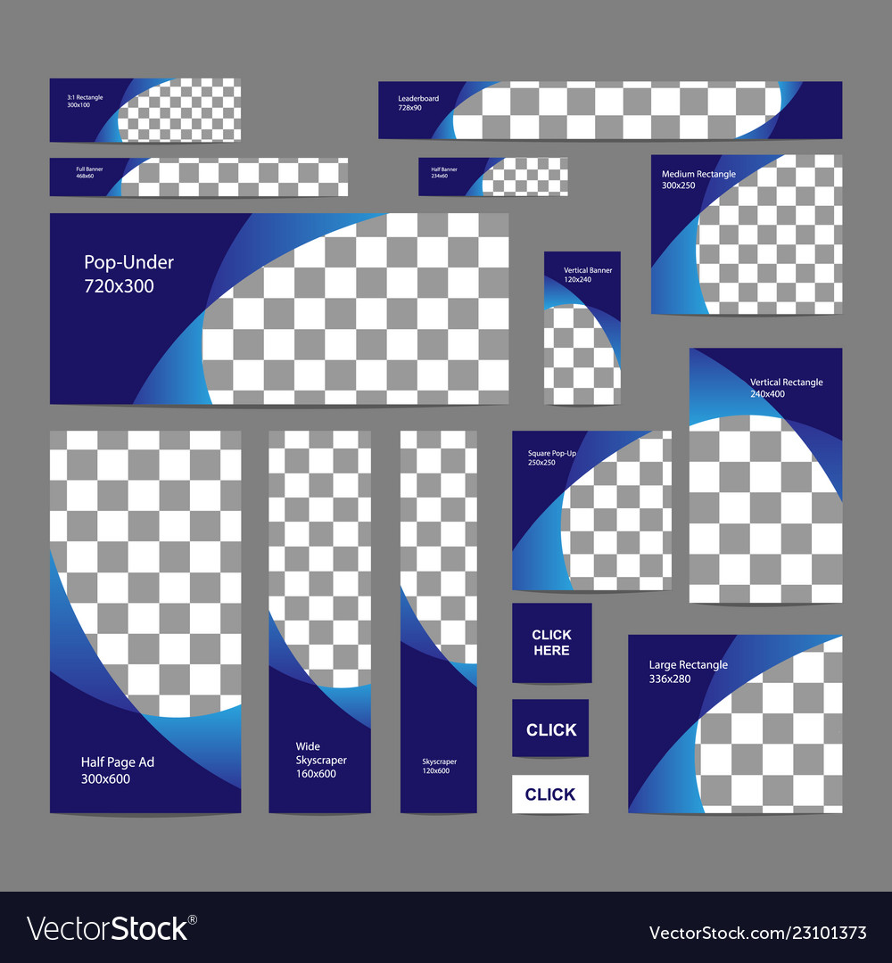 Modern web banners set in standard sizes Vector Image