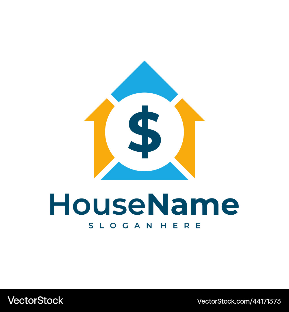 Money home logo template design emblem Royalty Free Vector