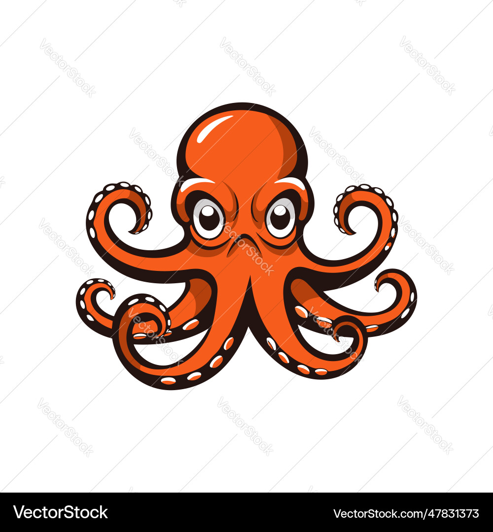 Orange octopus logo of a stylized octopus Vector Image