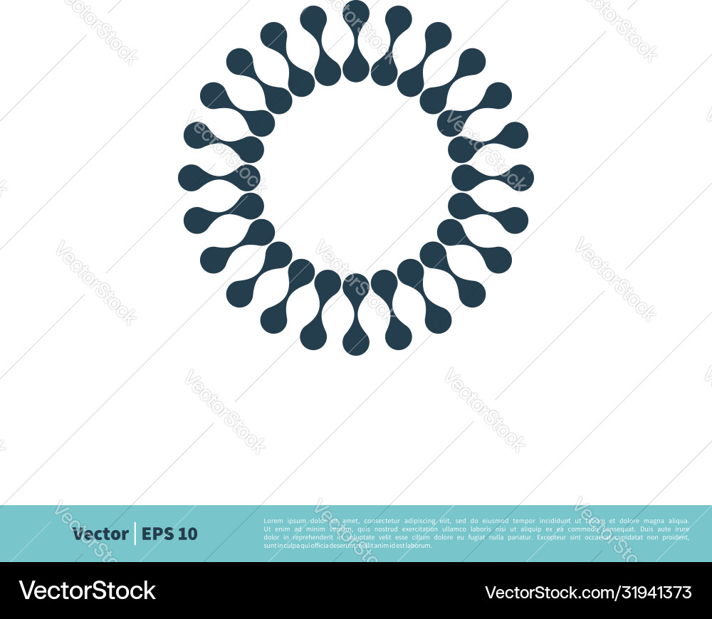 Ornamental dots flower icon logo template design Vector Image