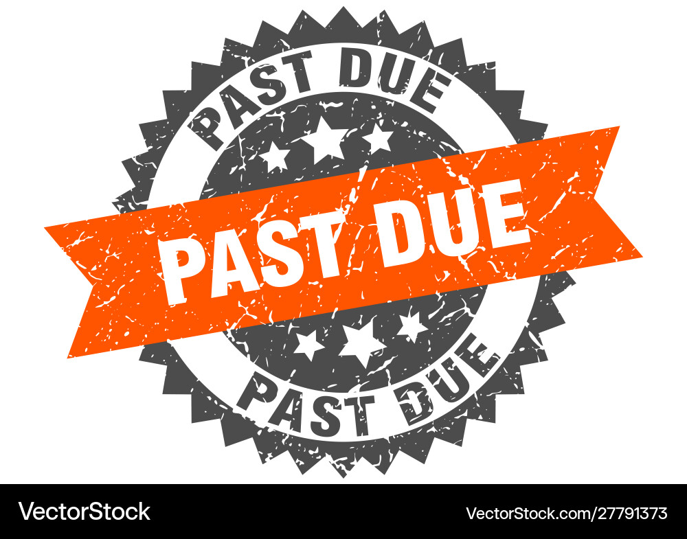Past due grunge stamp with orange band Royalty Free Vector