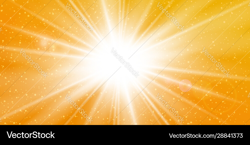 Rays yellow background gold sunny sky heat Vector Image