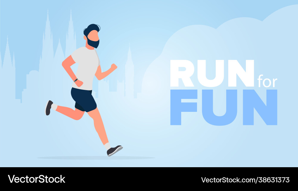 Run for fun guy is running a man in shorts Vector Image