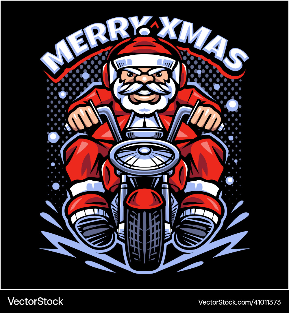 Santa rider mascot logo design Royalty Free Vector Image