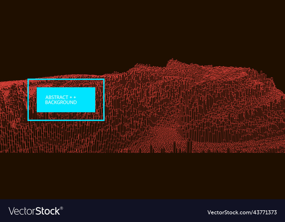 Square Pattern Wireframe Landscape Background Vector Image