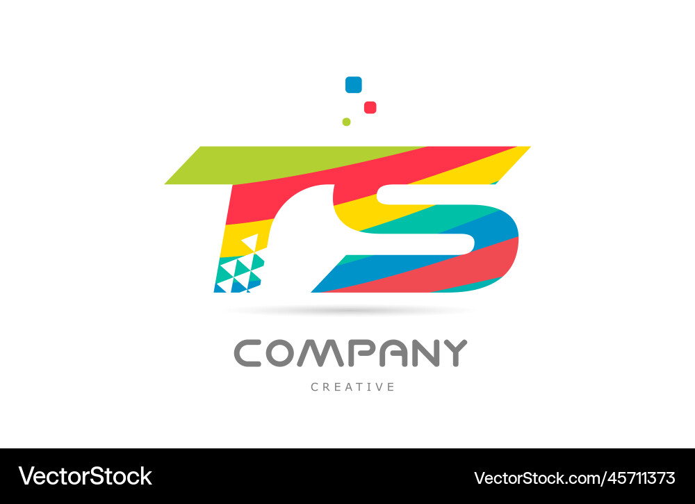 Tr combination colorful alphabet letter logo icon Vector Image