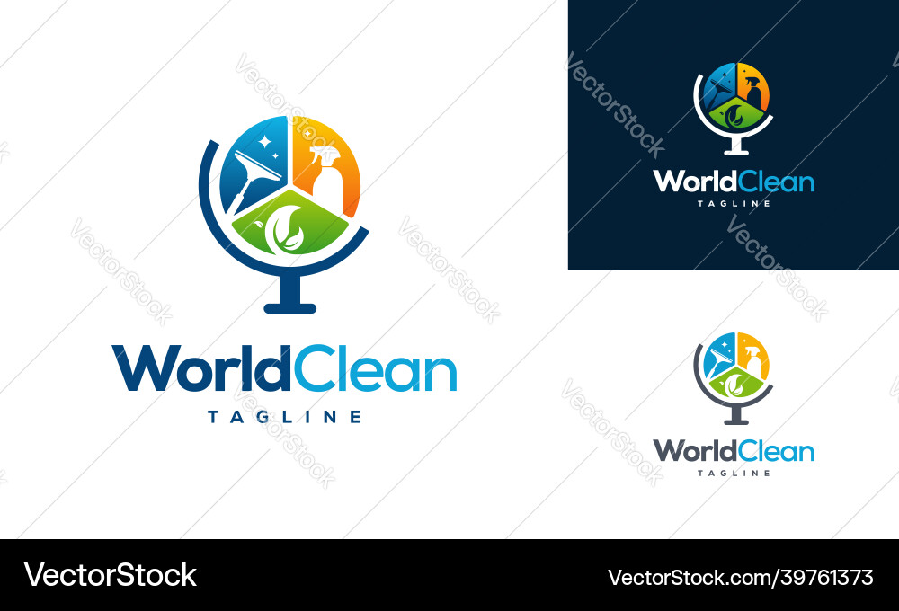 World clean eco logo template global clean logo Vector Image