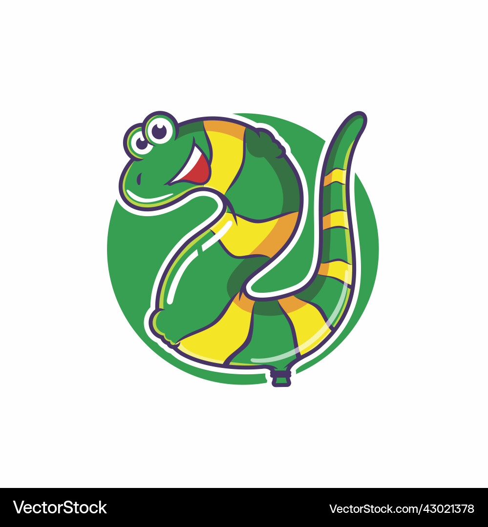 Snake Cartoon With Balloons