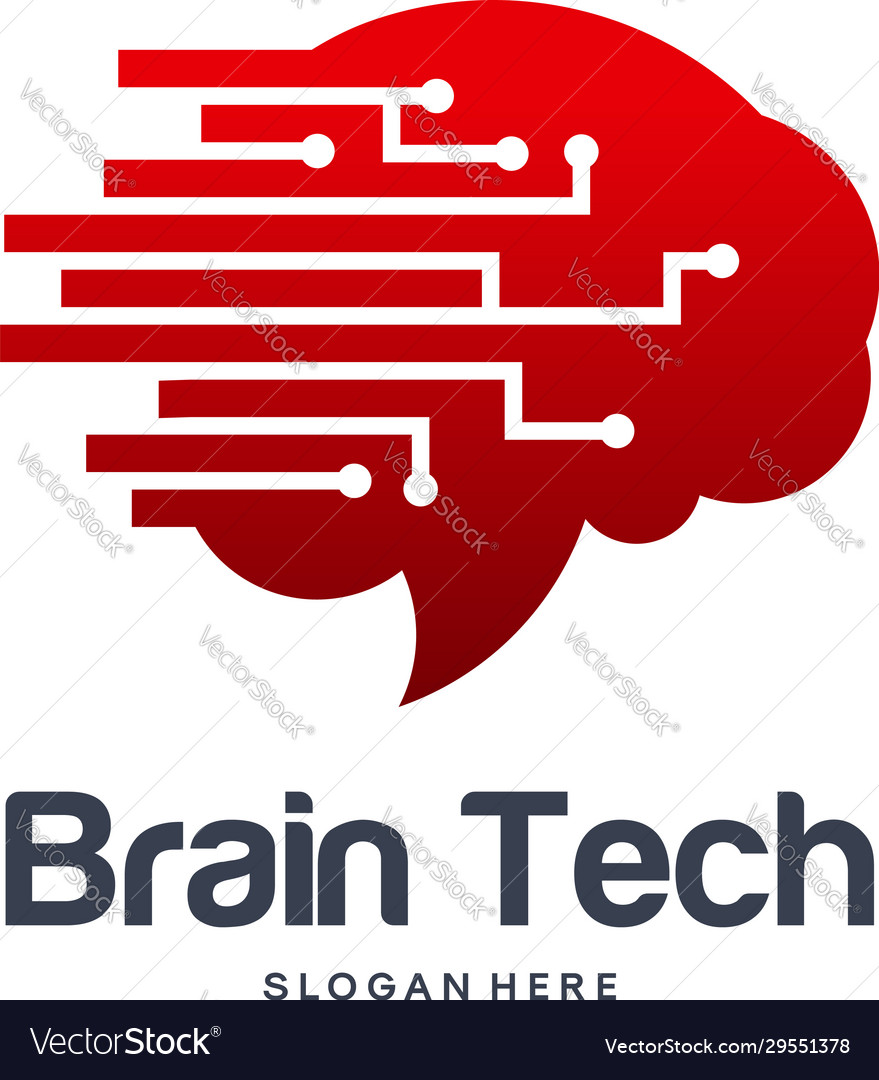Brain tech logo designs mind technology Royalty Free Vector