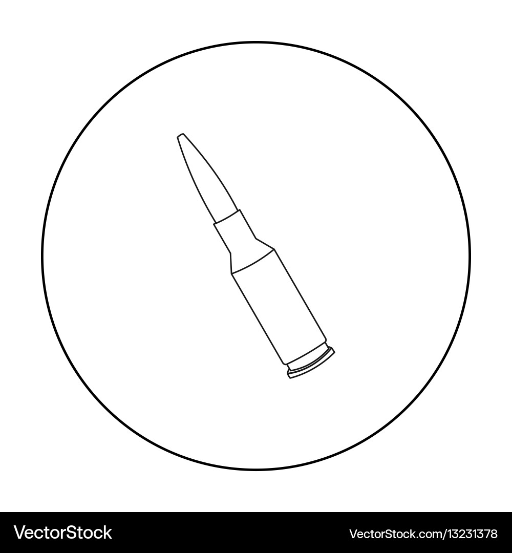 Bullets icon outline single weapon icon from the Vector Image