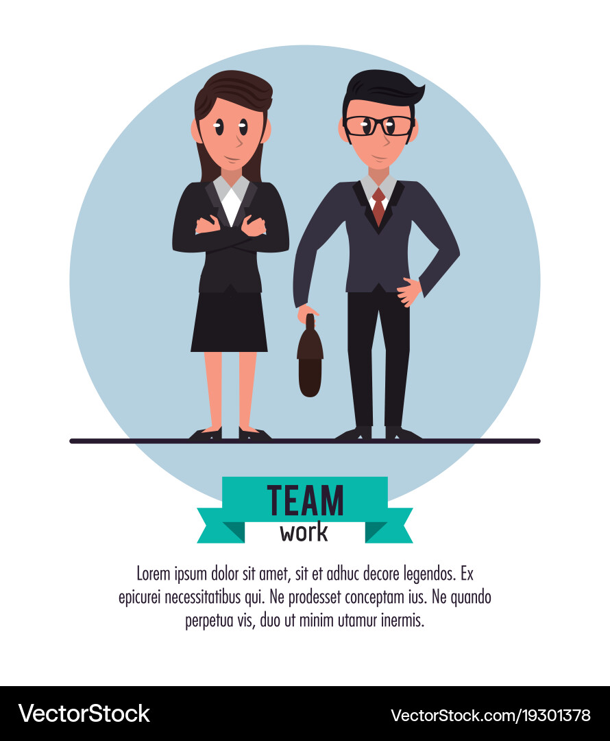 Business teamwork cartoon infographic Royalty Free Vector