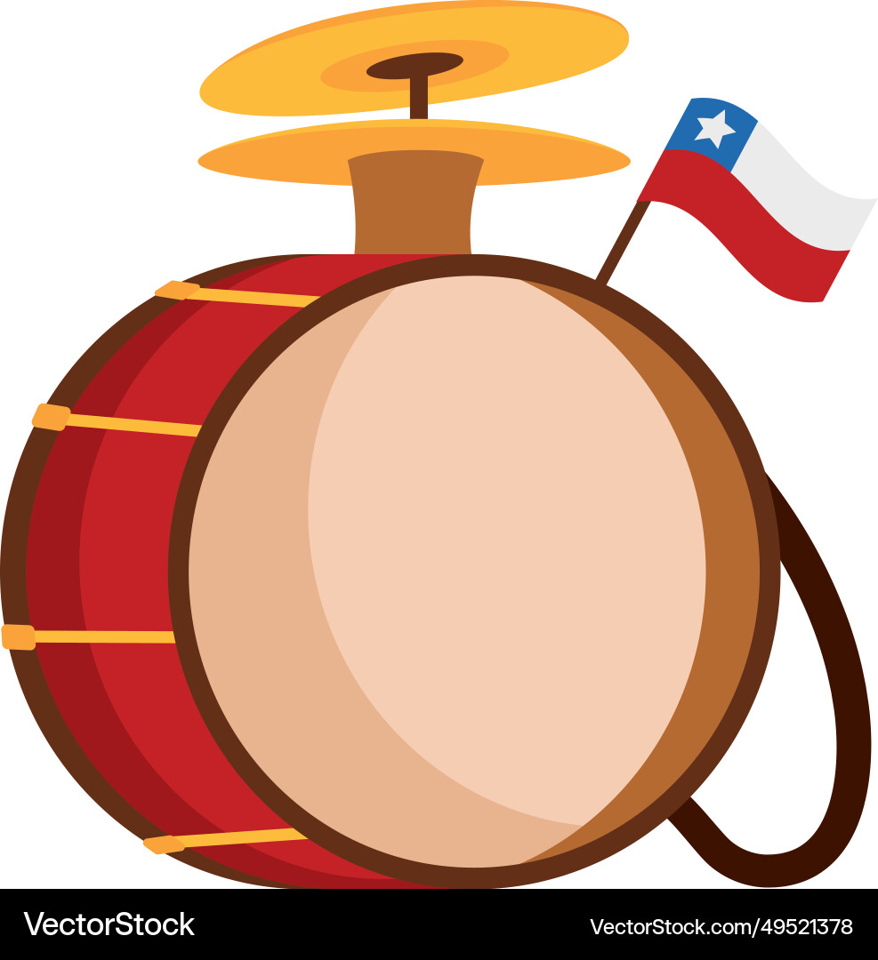 Chile chinchinero drum instrument Royalty Free Vector Image