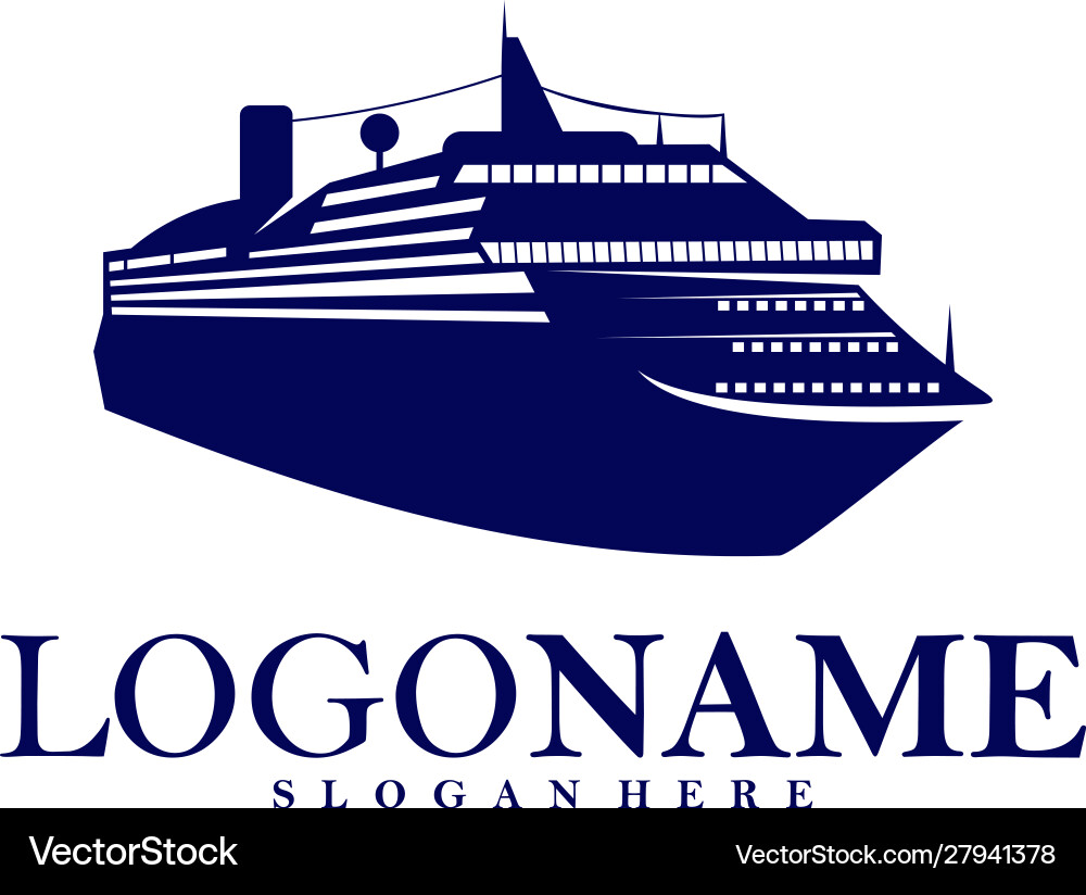 Cruise ship logo concept template icon Royalty Free Vector
