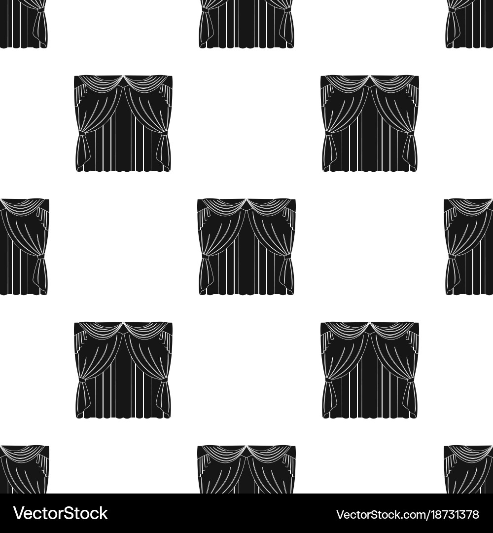 Curtains single icon in black stylecurtains Vector Image