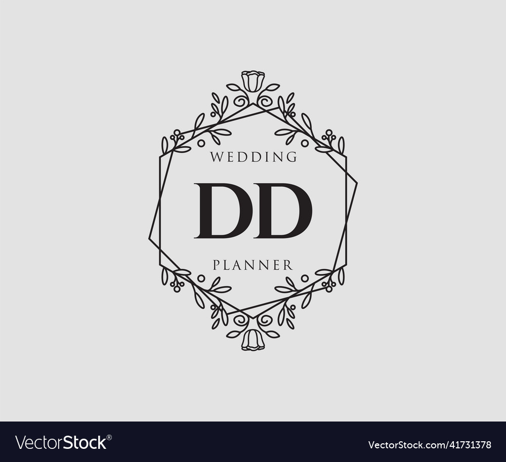 Dd initials letter wedding monogram logos Vector Image