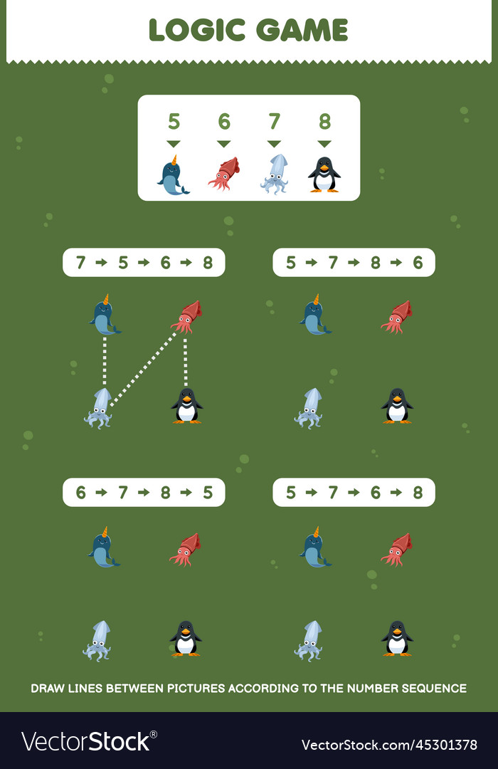 Education game for children draw lines according Vector Image