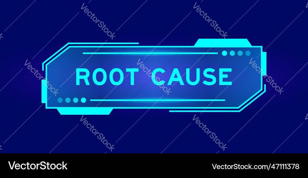 Futuristic hud banner that have word root cause Vector Image