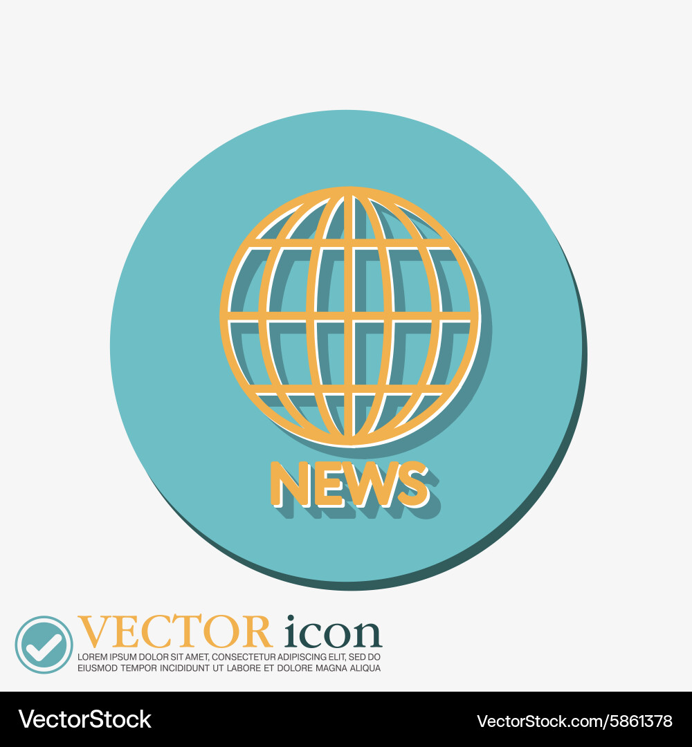 Globe symbol news icon planet Royalty Free Vector Image