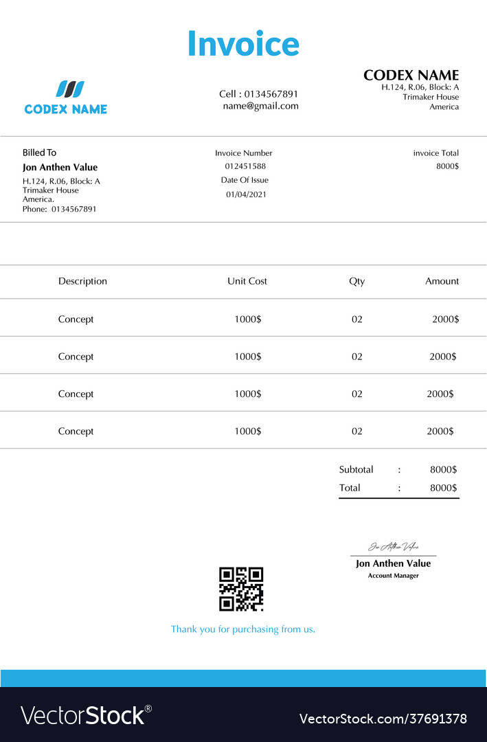 Invoice Royalty Free Vector Image - VectorStock