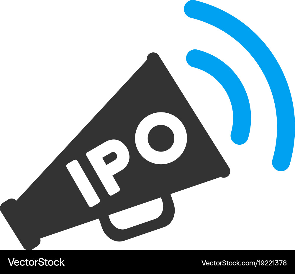 Ipo news megaphone flat icon Royalty Free Vector Image