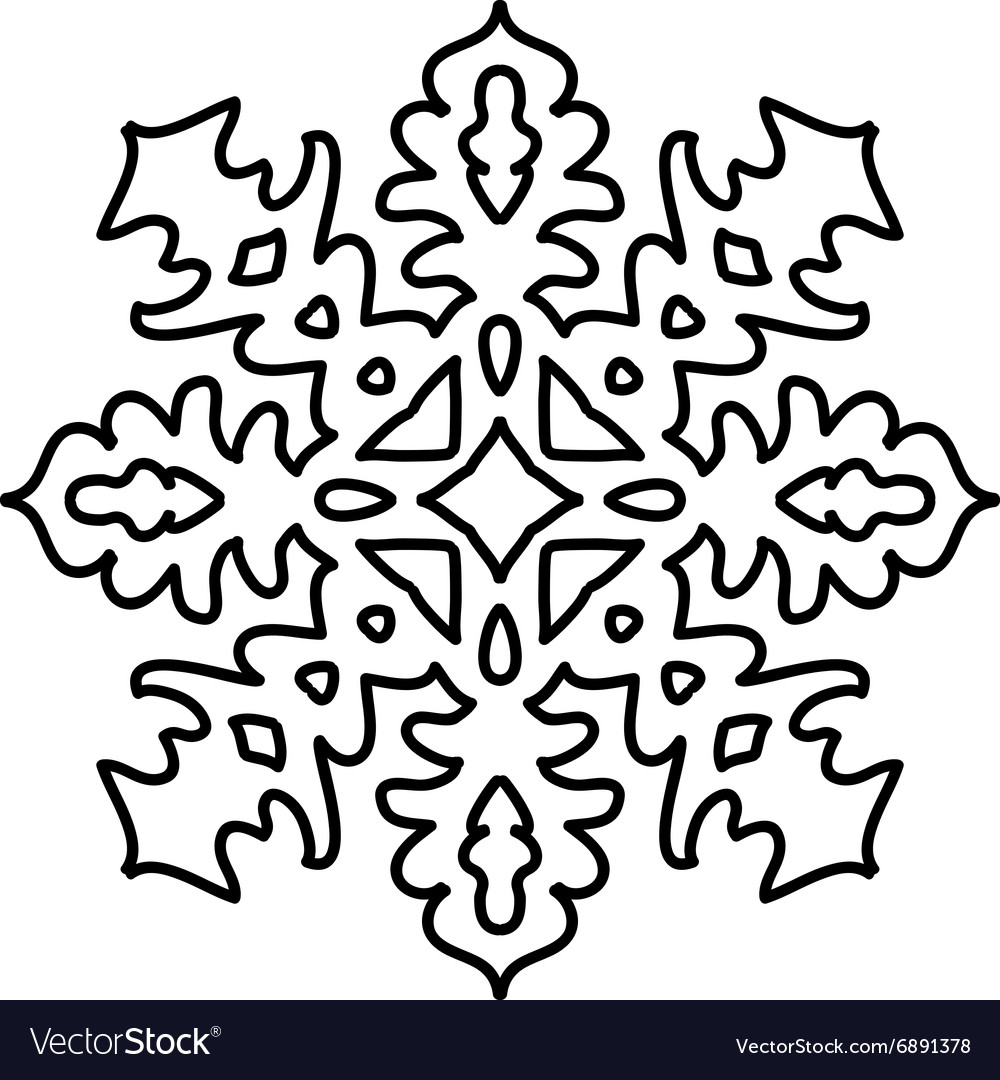Isolated snowflake pattern on white background Vector Image