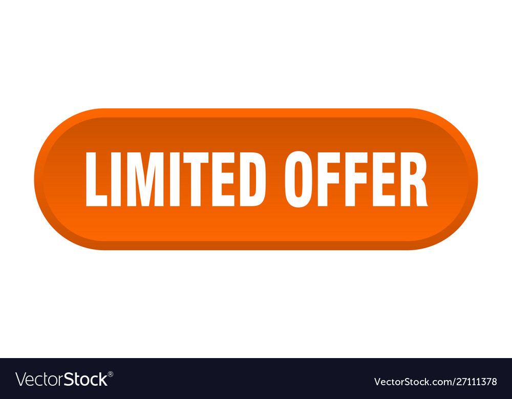 Limited offer button rounded orange Royalty Free Vector Limited offer button rounded orange Royalty Free Vector