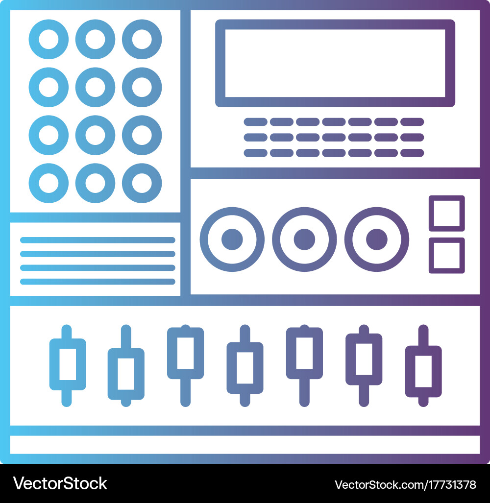 Line electronic audio console to play music Vector Image