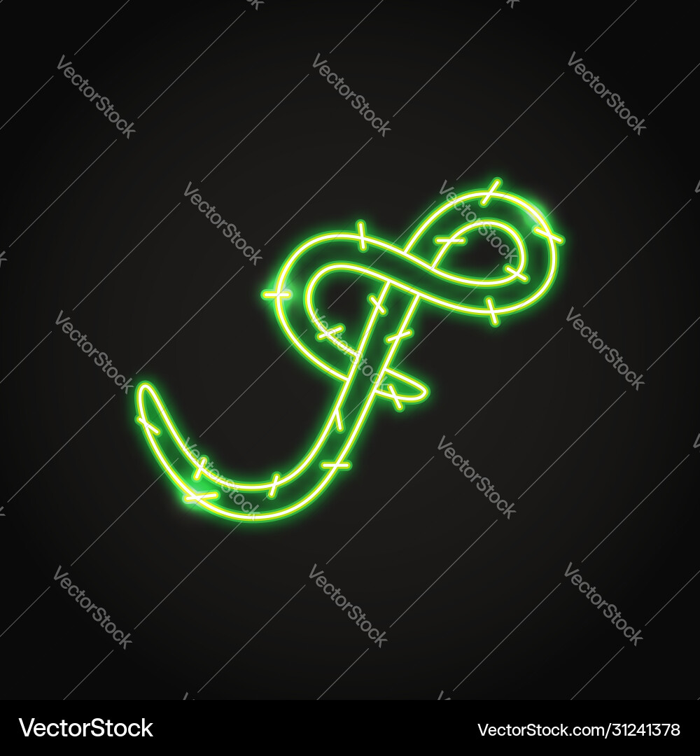 Neon ebola virus cell icon in line style Vector Image