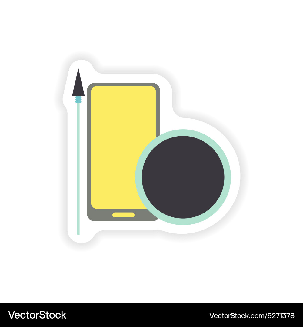 Paper sticker on white background mobile antivirus