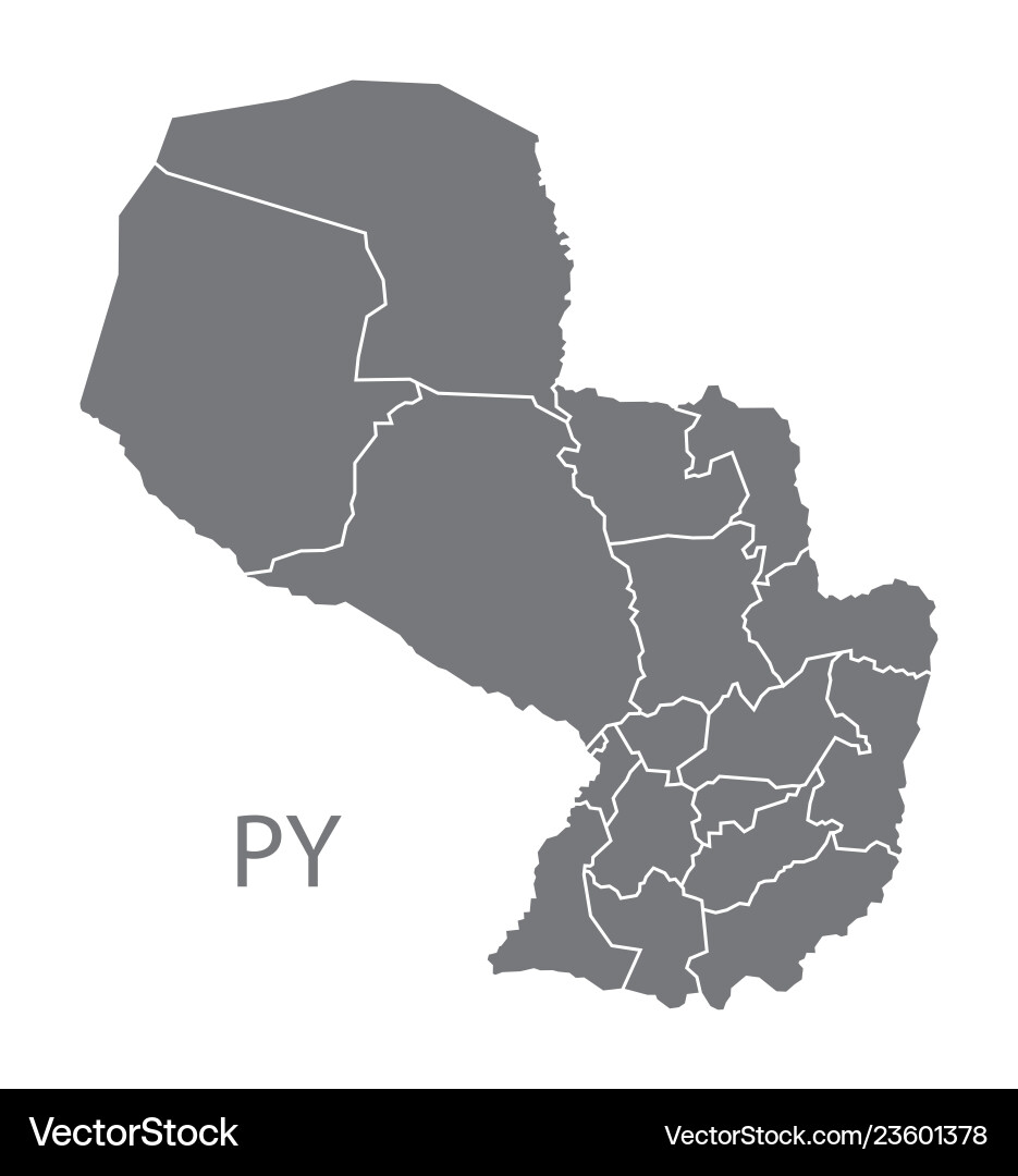 Paraguay departments map grey Royalty Free Vector Image