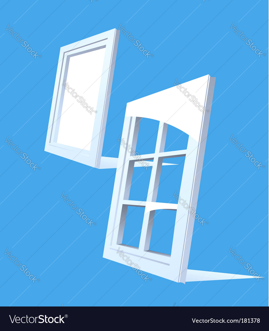 Perspective plastic window Royalty Free Vector Image