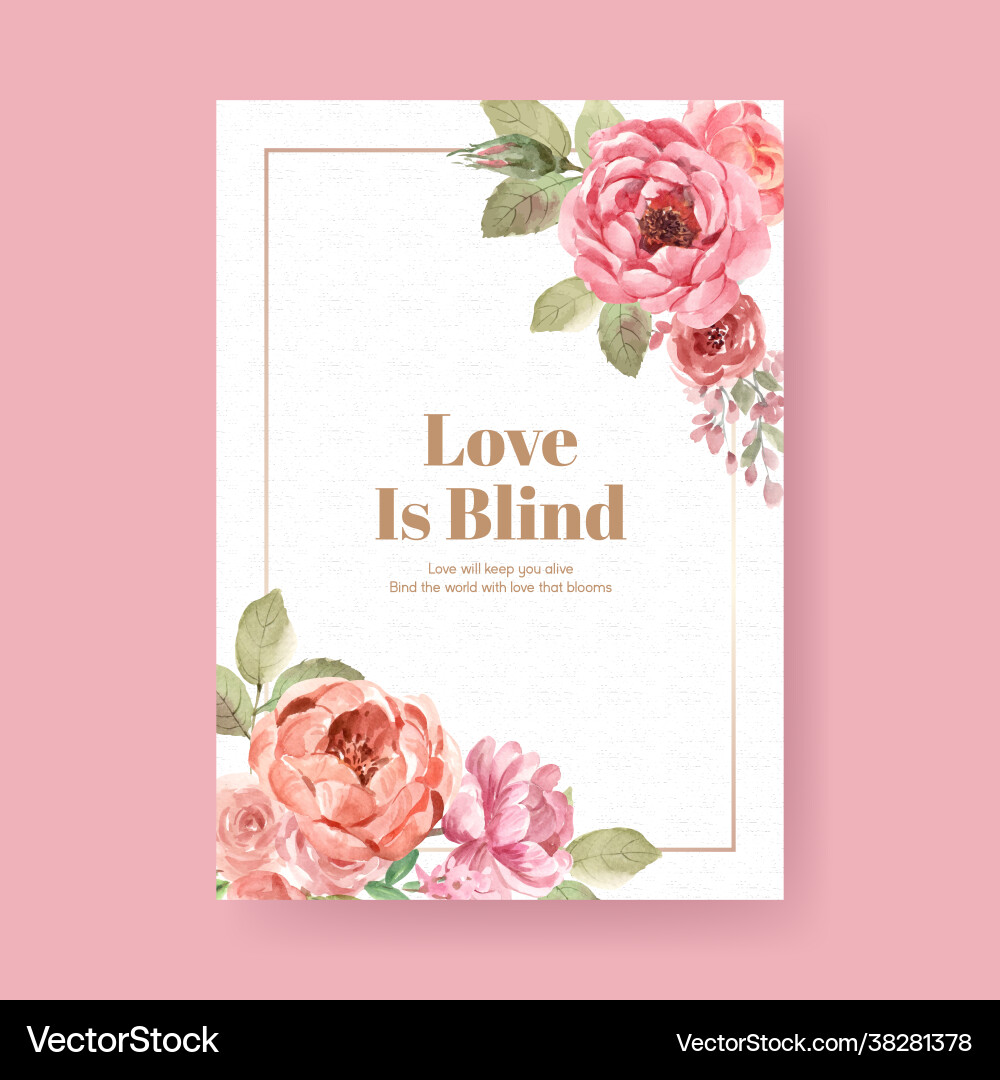 Poster template with love blooming concept design Vector Image