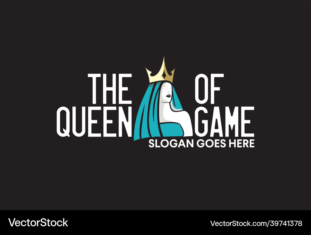 Queen of game logo Royalty Free Vector Image - VectorStock