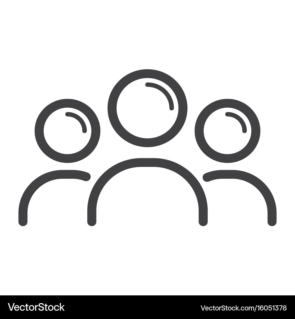 Team line icon business and group Royalty Free Vector Image