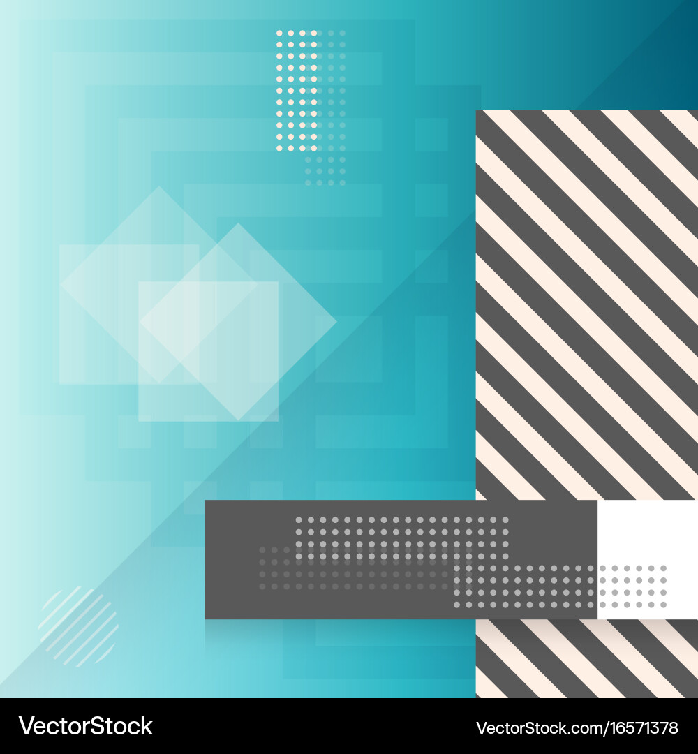Trendy abstract shapes geometric background 90s Vector Image