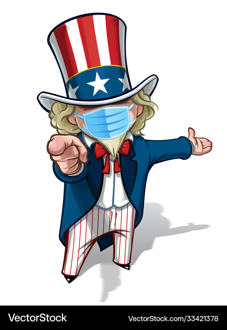 Uncle sam i want you presenting - surgical mask Vector Image