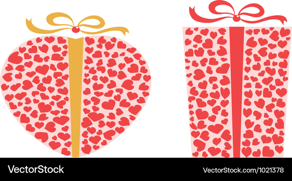 Valentines day gift box Royalty Free Vector Image