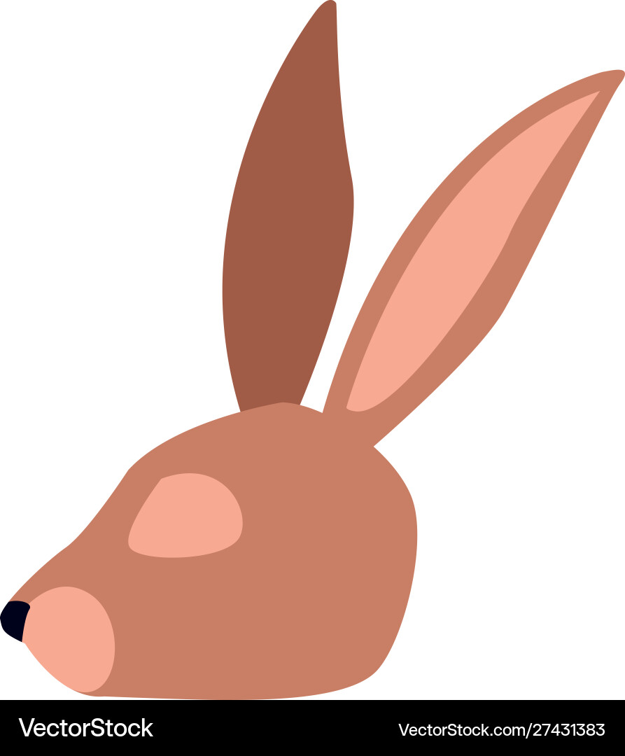 Cartoon rabbit face icon colorful design Vector Image
