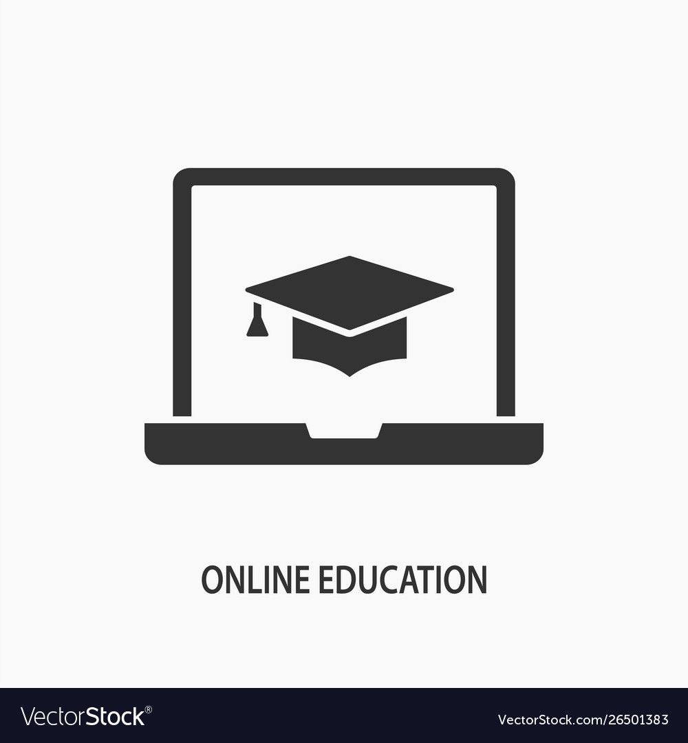 E-learning distance education icon for Royalty Free Vector