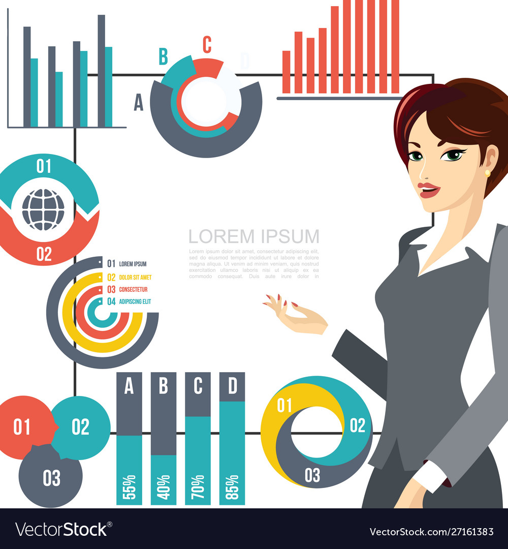 Flat business concept Royalty Free Vector Image